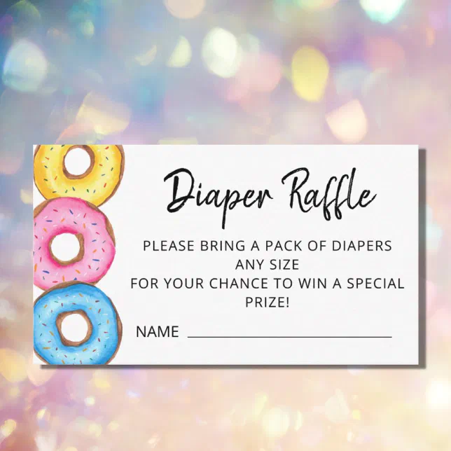Diaper Raffle Donuts Baby Shower Enclosure Card | Zazzle