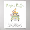 Diaper Raffle Drop Off Safari Baby Shower Sign | Zazzle