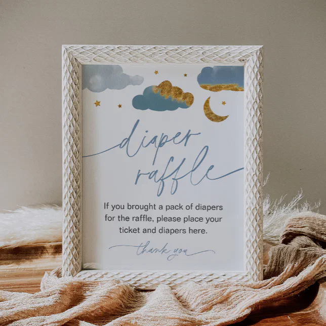 Diaper Raffle Game Twinkle Little Star Baby Shower Poster | Zazzle
