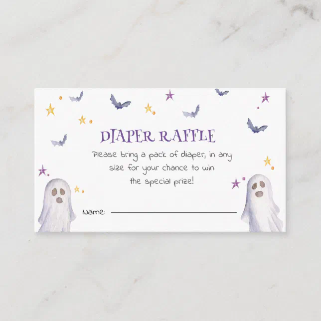 Diaper Raffle Halloween Baby Shower Enclosure Card | Zazzle