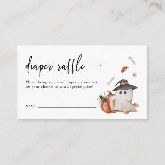 Diaper Raffle Halloween Baby Shower Enclosure Card | Zazzle