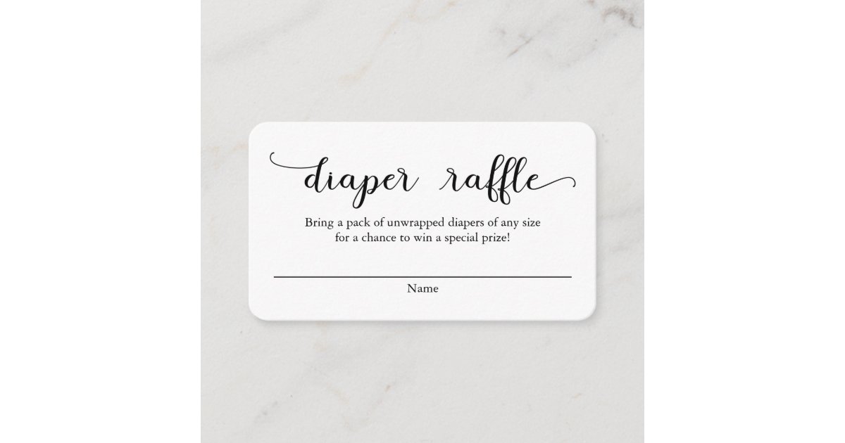 Diaper Raffle Insert Card for Baby Shower | Zazzle