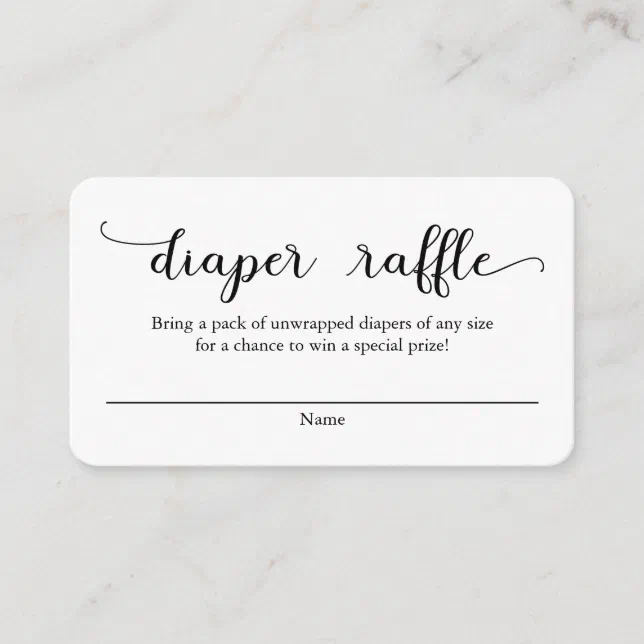 Diaper Raffle Insert Card for Baby Shower | Zazzle