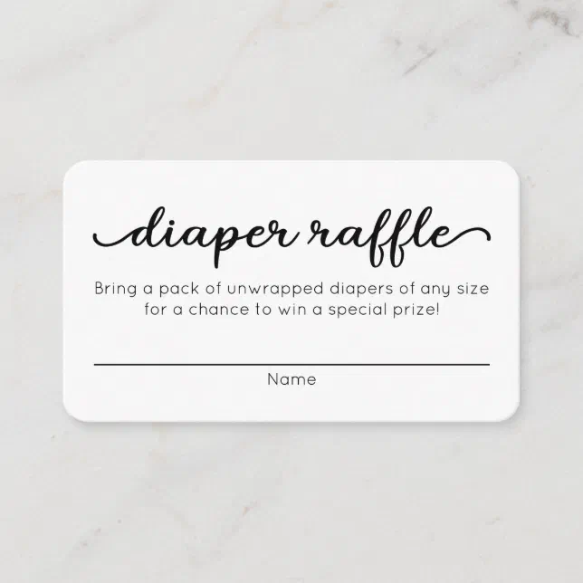 Diaper Raffle Insert Card for Baby Shower | Zazzle