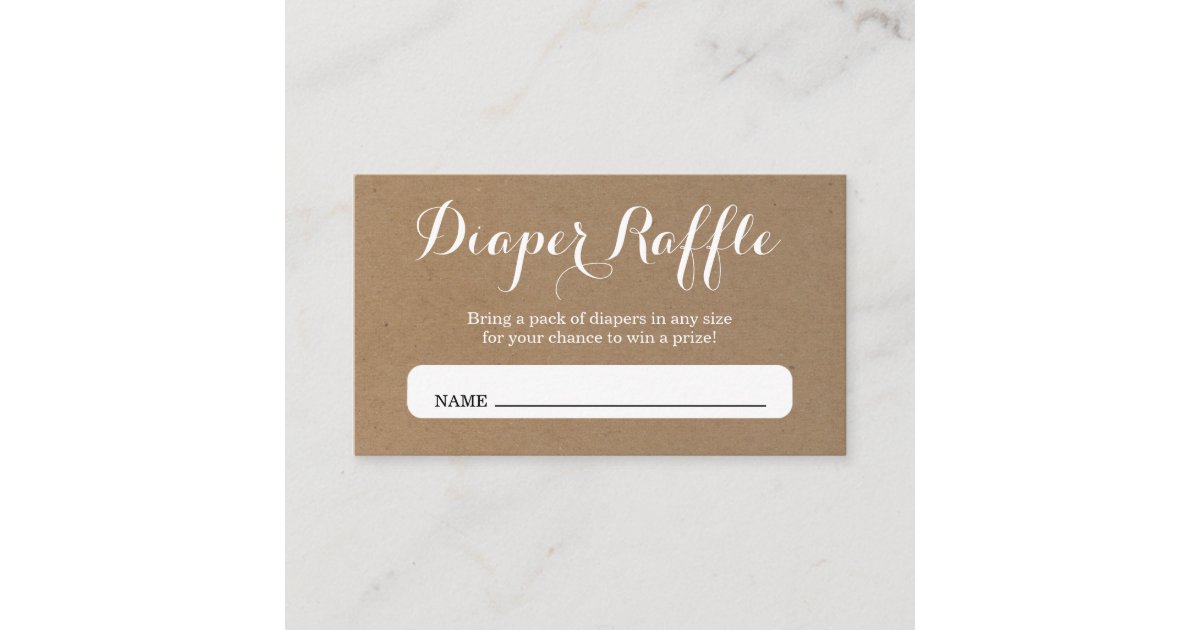 Diaper Raffle Insert for Baby Shower Invitation | Zazzle