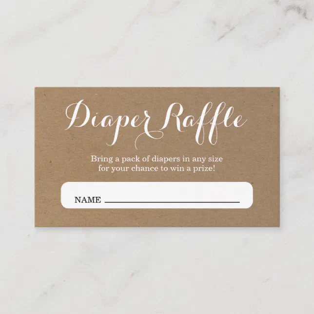 Diaper Raffle Insert for Baby Shower Invitation | Zazzle
