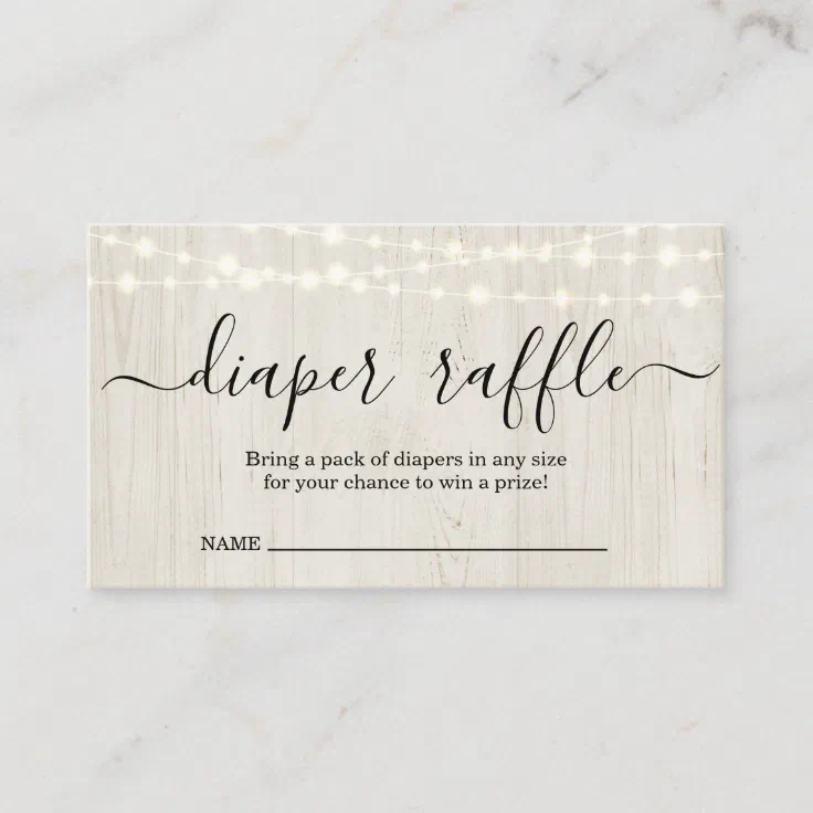 Diaper Raffle Insert for Baby Shower Invitation | Zazzle