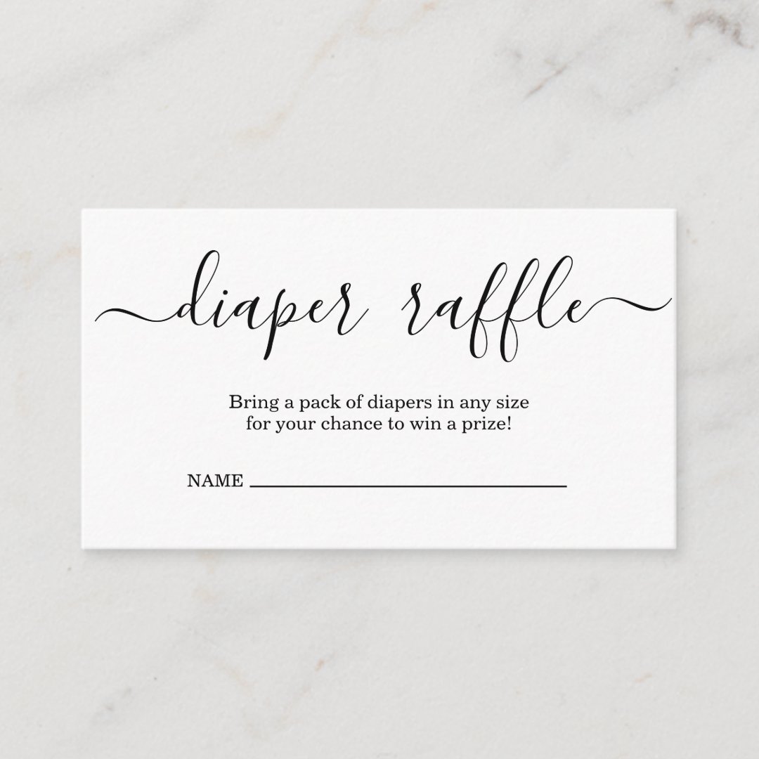 Diaper Raffle Insert for Baby Shower Invitation | Zazzle