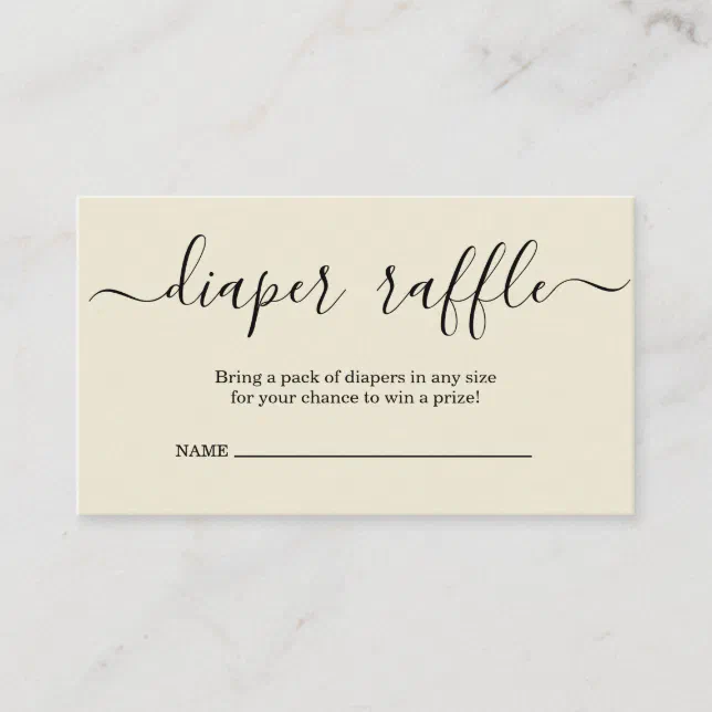 Diaper Raffle Insert for Baby Shower Invitation | Zazzle