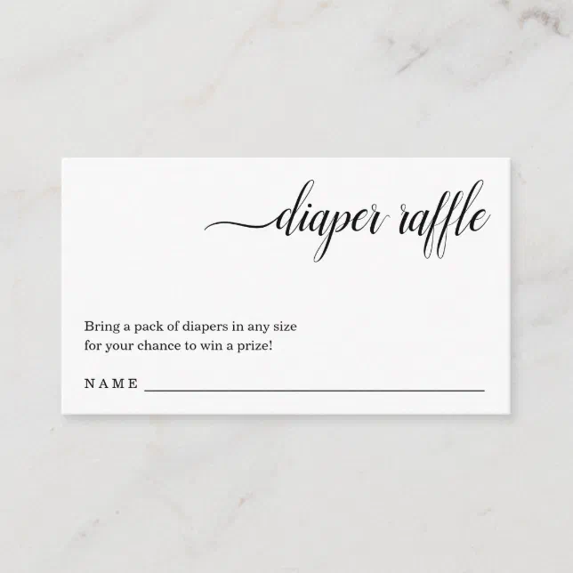 Diaper Raffle Insert for Baby Shower Invitation | Zazzle