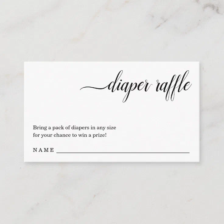 Diaper Raffle Insert for Baby Shower Invitation | Zazzle