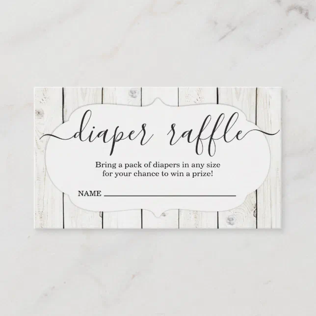 Diaper Raffle Insert for Baby Shower Invitation | Zazzle
