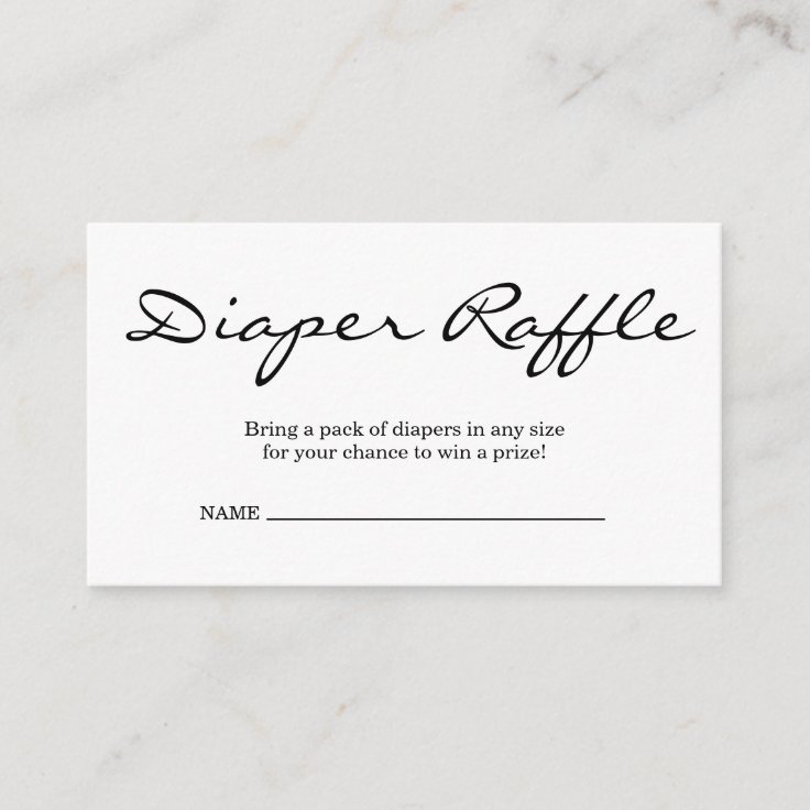Diaper Raffle Insert for Baby Shower Invitation | Zazzle