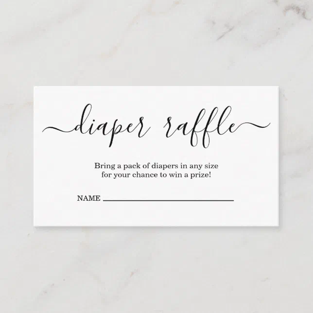 Diaper Raffle Insert for Baby Shower Invitation | Zazzle