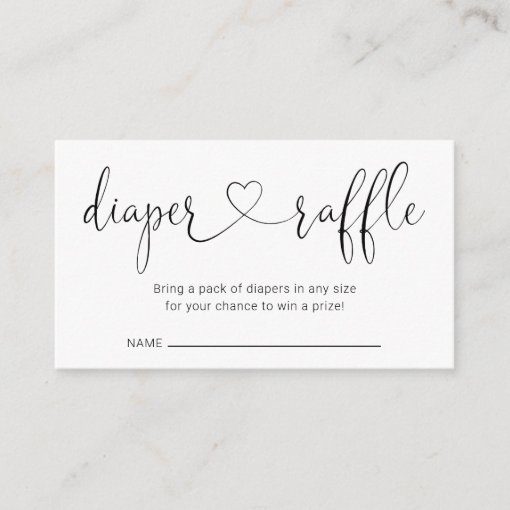 Diaper Raffle Insert for Baby Shower Invitation | Zazzle