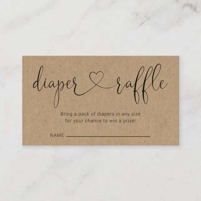 Diaper Raffle Insert for Baby Shower Invitation | Zazzle