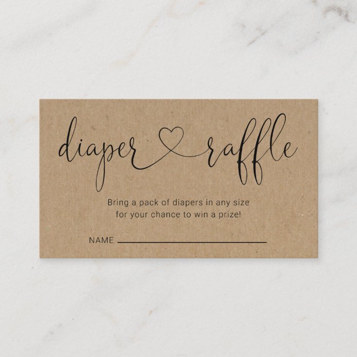 Diaper Raffle Insert for Baby Shower Invitation | Zazzle