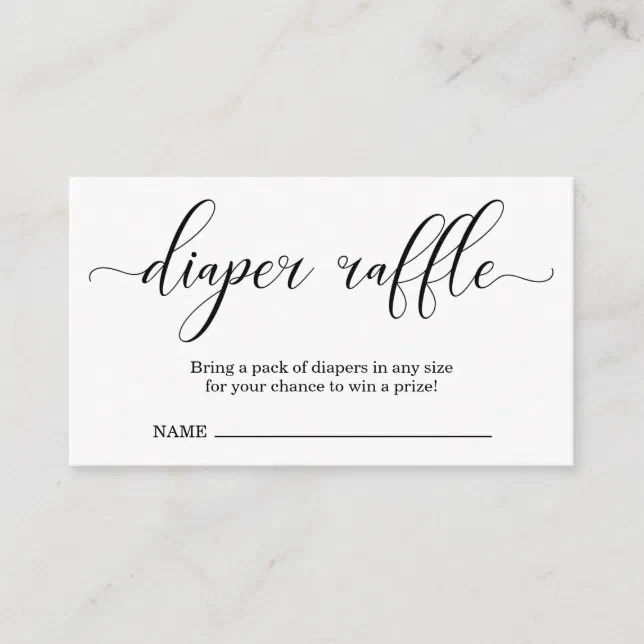 Diaper Raffle Insert for Baby Shower Invitation | Zazzle