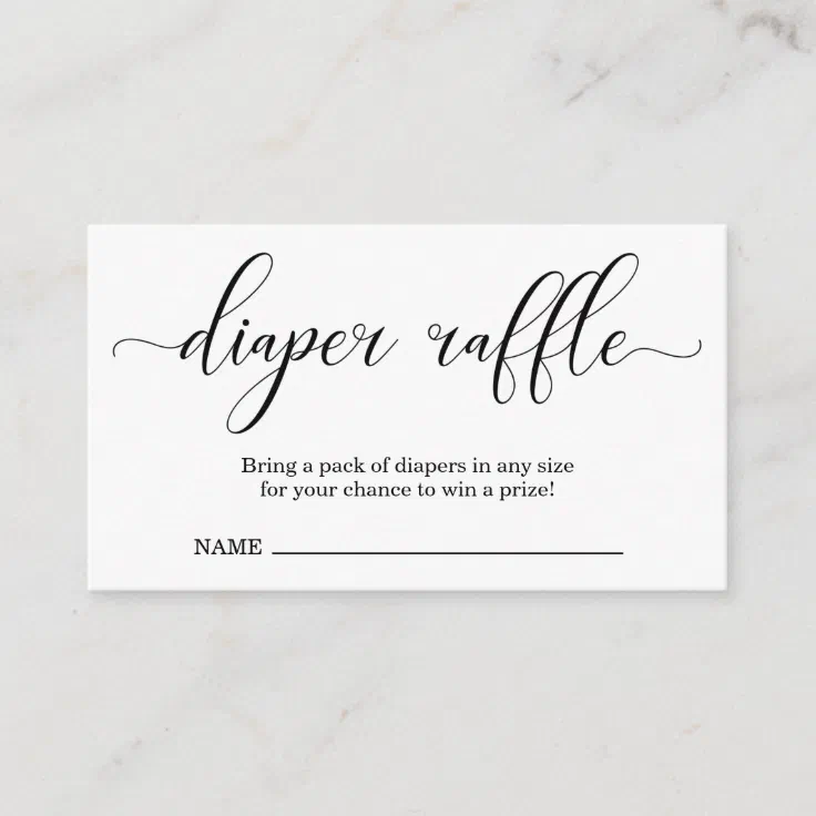 Diaper Raffle Insert for Baby Shower Invitation | Zazzle