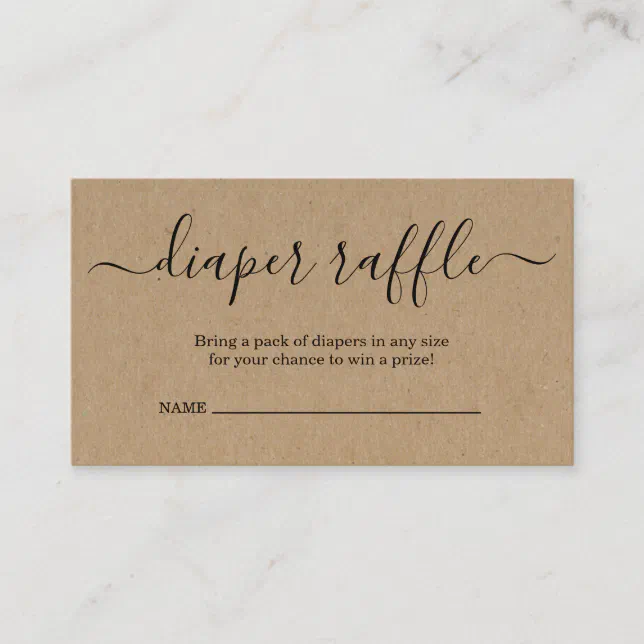 Diaper Raffle Insert for Baby Shower Invitation | Zazzle
