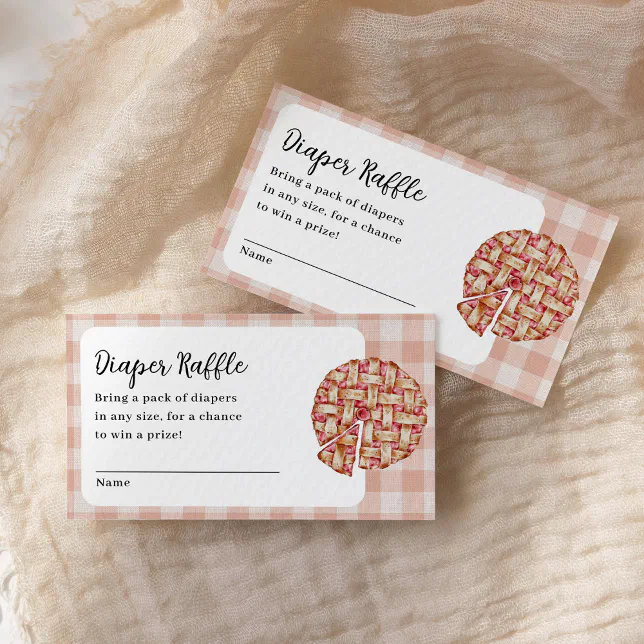 Diaper Raffle Little Cutie Pie Baby Shower Enclosure Card | Zazzle