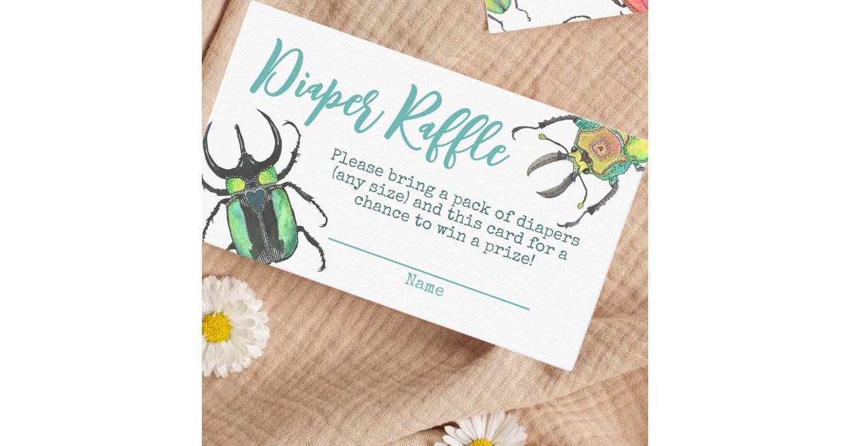 Diaper Raffle Little Love Bugs Baby Shower Enclosure Card | Zazzle