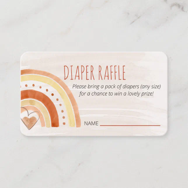Diaper Raffle Poem Neutral Rainbow Baby Shower Enclosure Card | Zazzle