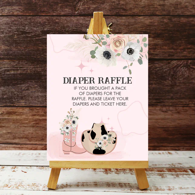 Diaper Raffle Saddle Up Western Cowgirl Theme Poster | Zazzle