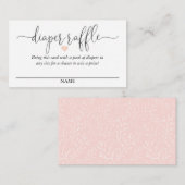 Diaper Raffle Script Text with Pink Heart Enclosure Card | Zazzle