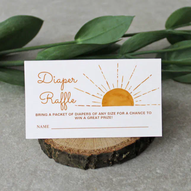 Diaper Raffle Sun Baby Shower Enclosure Card | Zazzle