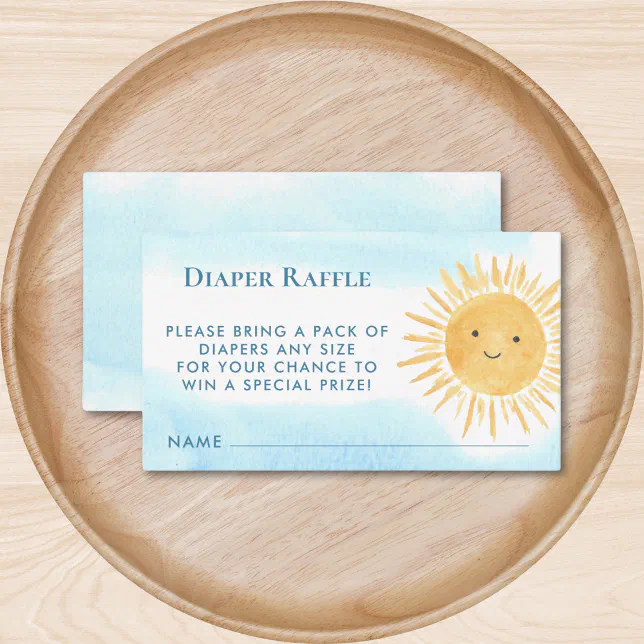 Diaper Raffle Sun Boy's Baby Shower Enclosure Card | Zazzle