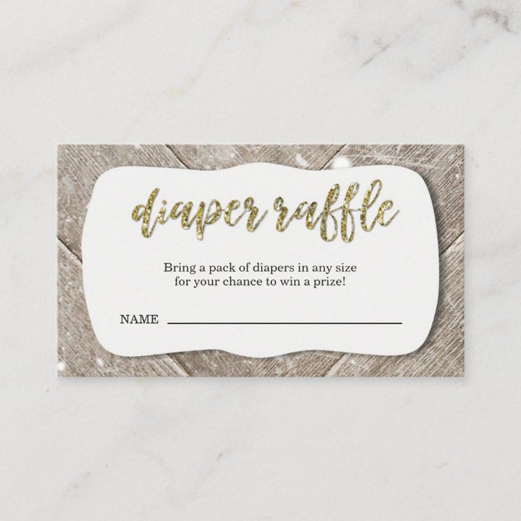 Diaper Raffle Ticket Insert for Rustic Invitation | Zazzle