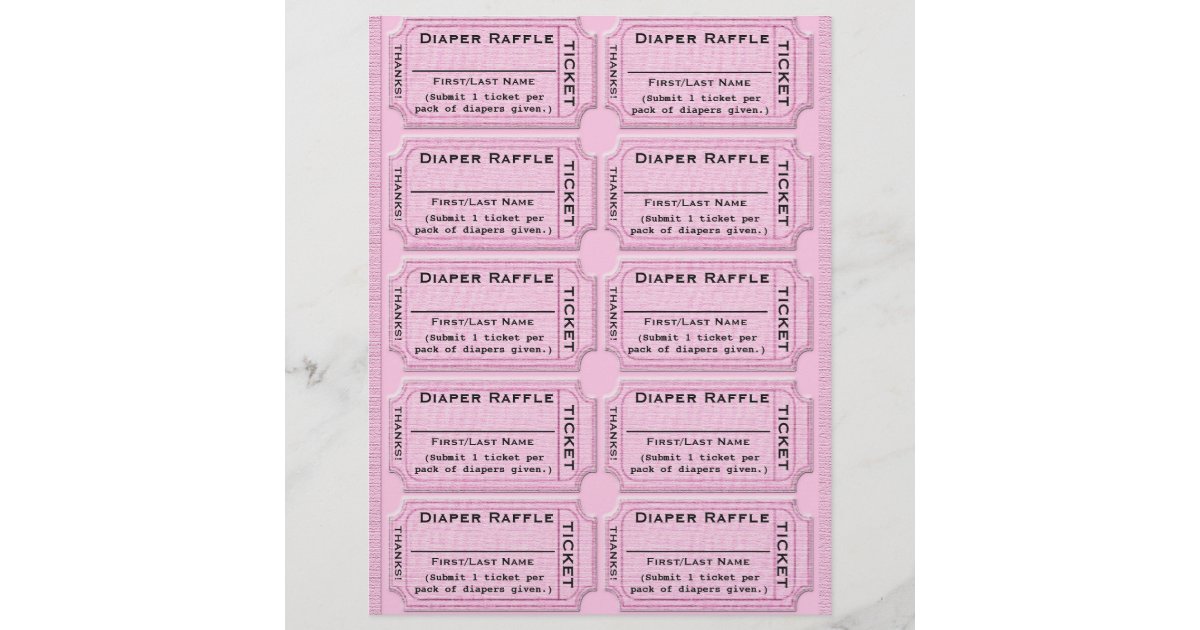 Diaper Raffle Ticket Template | Zazzle