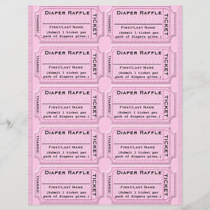 Diaper Raffle Ticket Template | Zazzle.com