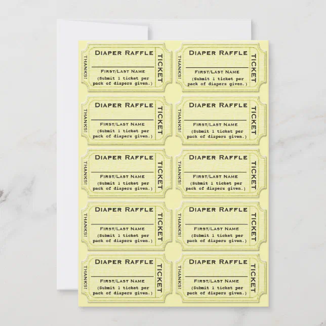 Diaper Raffle Tickets Baby Shower | Zazzle