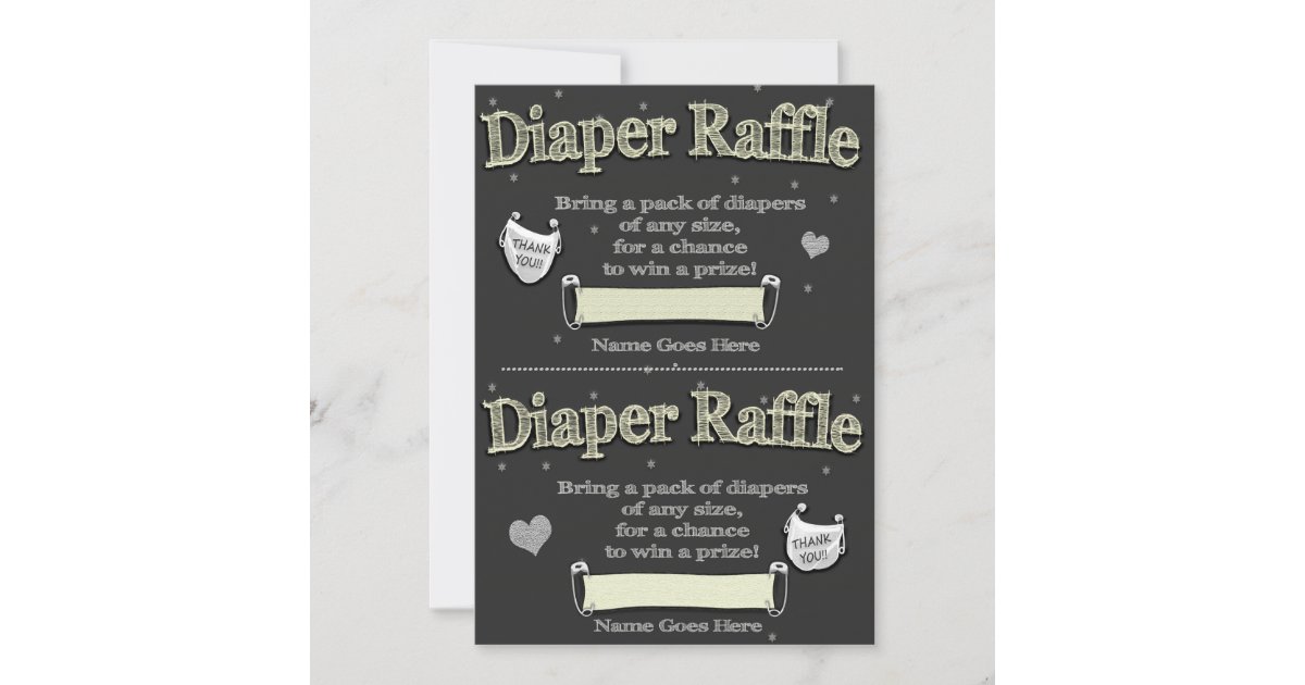 Diaper Raffle Tickets Cute Baby Shower Invitation | Zazzle