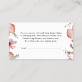 Diaper Raffle Watercolor Floral Enclosure Card | Zazzle