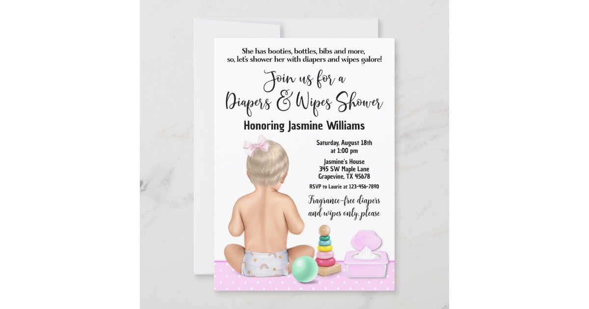 Diapers and Wipes Baby Shower Invitation | Zazzle Diapers and Wipes Baby Shower Invitation | Zazzle