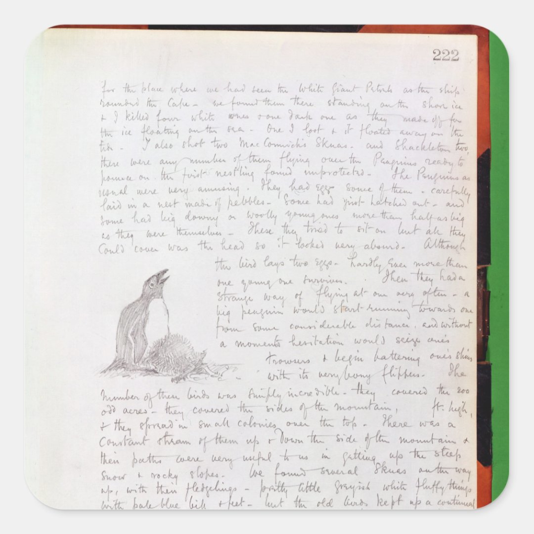 Diary Entry for 9th January, 1902 Square Sticker | Zazzle