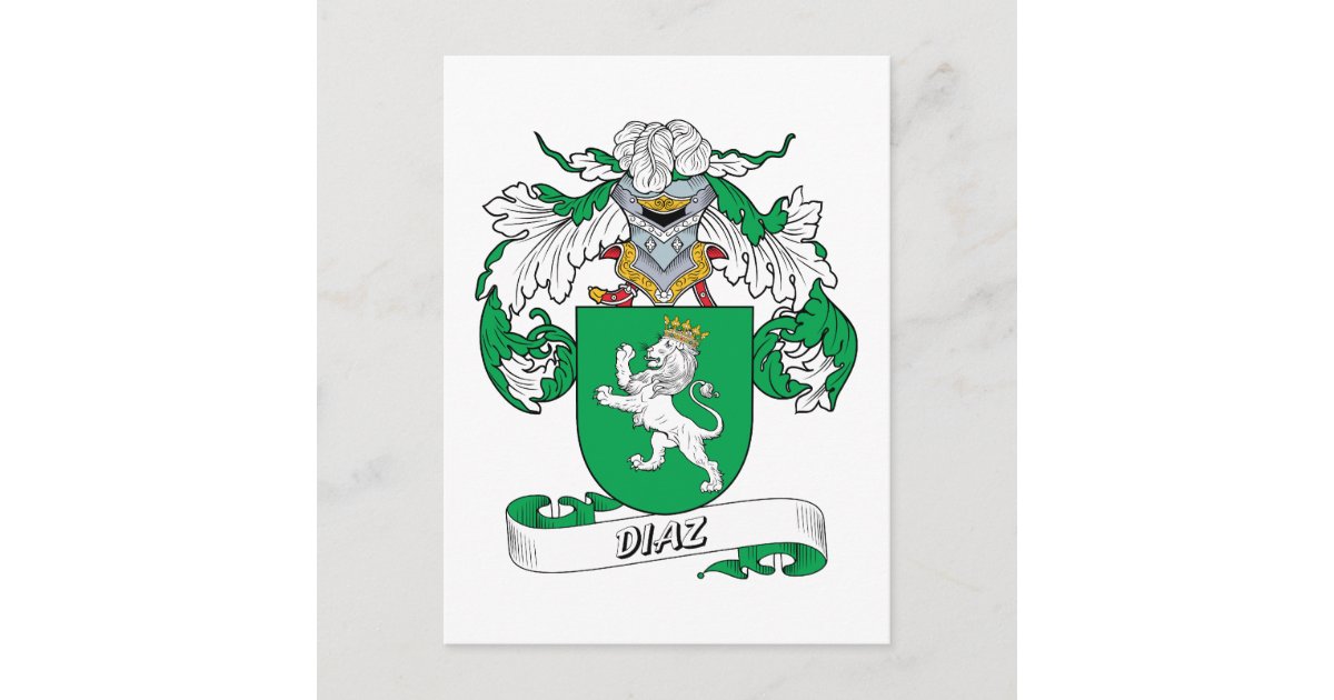 Diaz Family Crest Postcard | Zazzle