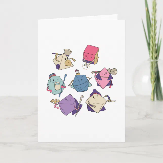 Dice characters card | Zazzle