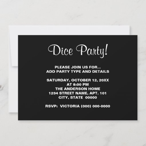 Dice Party Invitation | Zazzle