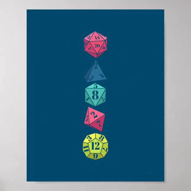 Dice Shape w20 RPG Table Top Game Geometry Role Poster | Zazzle