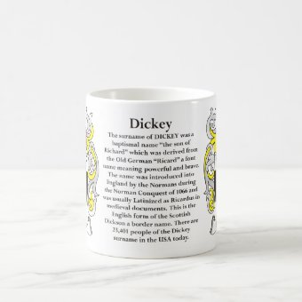 Dickey Family Coat of Arms Mug | Zazzle