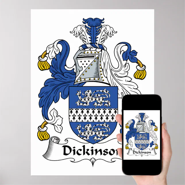 Dickinson Family Crest Poster | Zazzle