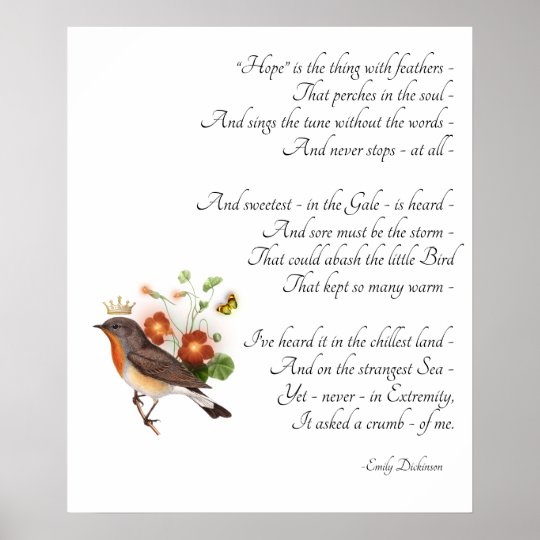 Dickinson Hope Poem Poster | Zazzle.com