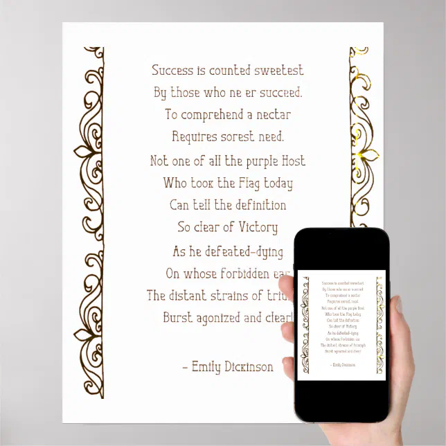 Dickinson's Success Counted Sweetest Poem II Poster | Zazzle