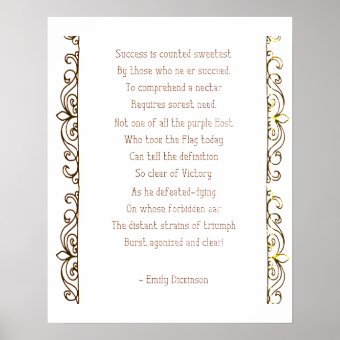 Dickinson's Success Counted Sweetest Poem II Poster | Zazzle