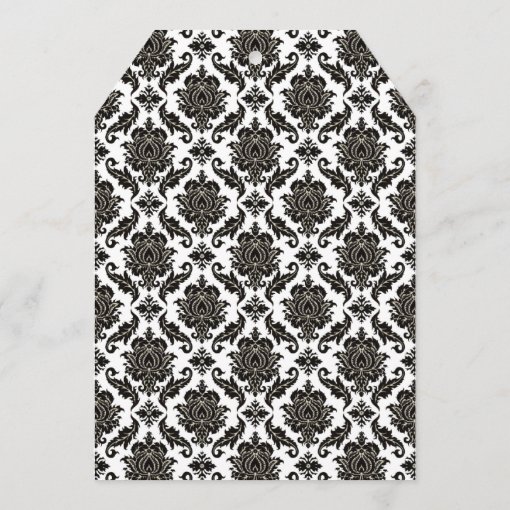 Die Cut Black Damask Red Trim Wedding Program | Zazzle