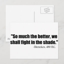 Dienekes Fight In The Shade Postcard | Zazzle